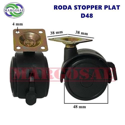 Jual Roda Castor Stopper Plat Kursi Kantor Meja Furniture D48 - Jakarta ...