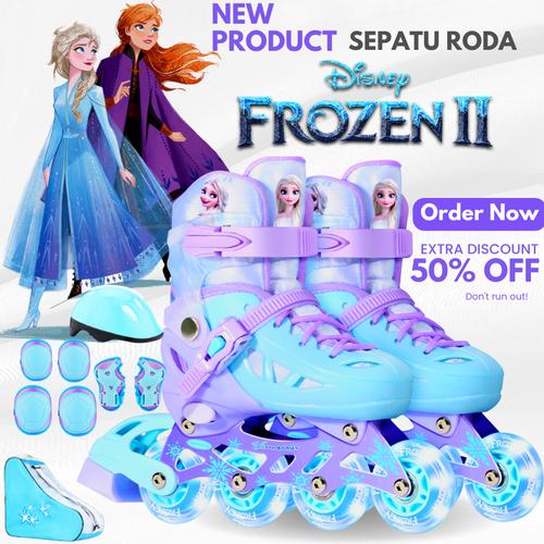 Jual Sepatu Roda Frozen anak perempuan 100% Original Disney Full Set ...