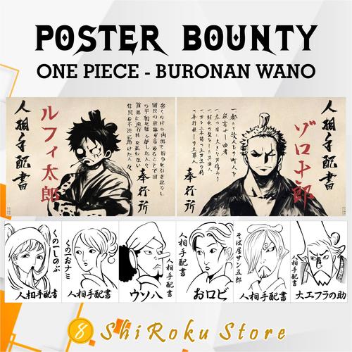 Jual 1 Set Poster Bounty One Piece Edisi Buronan Wano Wanted SHP ...