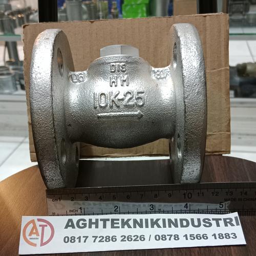 Jual Lift Check Valve Uap / Steam Mall Flange 1 inchi DN25 Jis10K Cast ...
