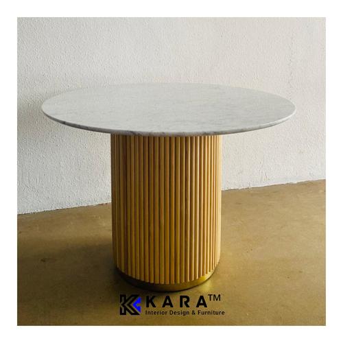 Jual Meja Makan Bundar Marmer Kayu Jati / Round Dining Table /Meeting ...