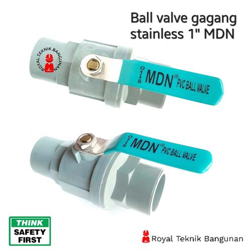Jual Ball Valve PVC 1" inch Gagang Stainless MDN / Stop Kran Paralon - Jakarta Barat - Royal ...