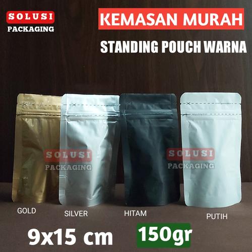 Jual STANDING POUCH WARNA 150gr 9x15cm MURAH | KEMASAN KOPI PLASTIK ...