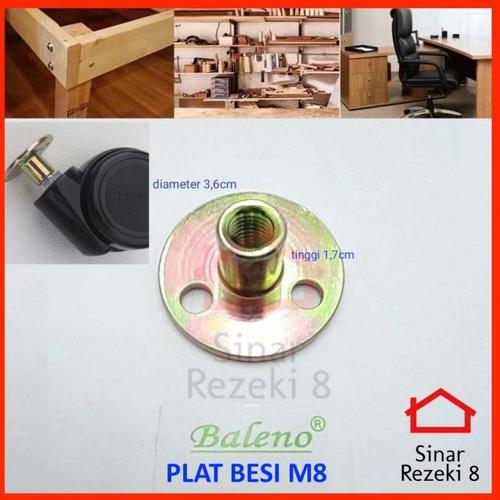 Jual Plat Besi M8 / Nut Mur Baut Furniture Drat Roda Meja KnockDown ...