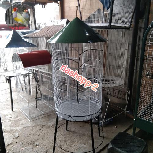 Jual sangkar kandang standing besi bulat besar koloni aviary mini mewah - Jakarta Timur ...