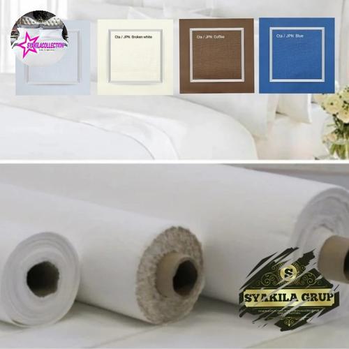 Promo KAIN POLOS PUTIH METERAN BEST SELLER BAHAN MICROTEX GROSIR ...