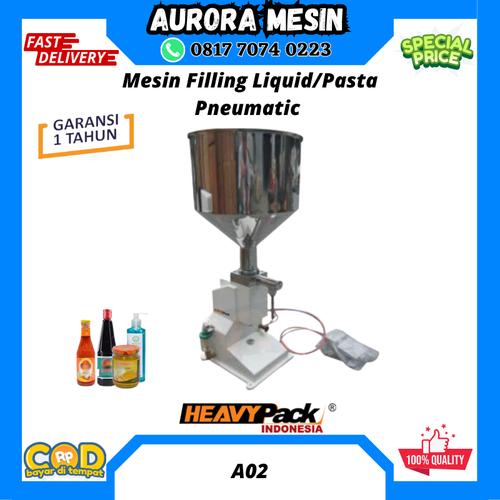 Jual MESIN PENGISI FILLING CAIRAN LIQUID PASTA PNEUMATIC A02 HEAVYPACK ...