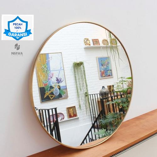 Jual CERMIN BULAT BESI GOLD BESAR 100 CM /CERMIN DINDING / CERMIN BESAR ...