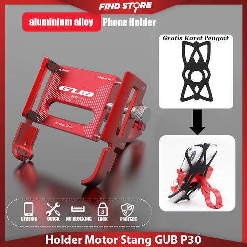 Jual Holder Motor Besi Dudukan HP Universal Phone Holder GUB P30 Aluminium - Hitam - Jakarta ...