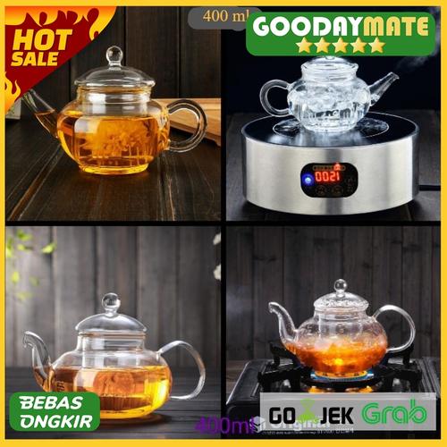Jual PACK AMAN teko kaca dengan saringan / tea pot Set Teh Kaca Tahan ...
