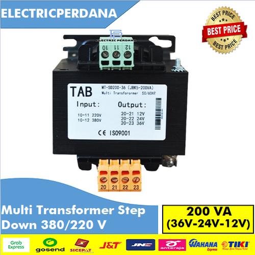 Jual Trafo Step Down 200VA 36V-24V-12V - Multi Transformer Step Down ...
