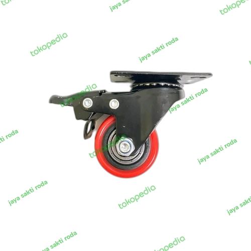 Jual Roda trolley/rak pu merah 1,5 inch (Hidup+rem) - Jakarta Barat ...