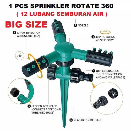 Jual Rotate 360 Sprinkler 360 nozel 360 Semprotan Otomatis Air Irigasi ...