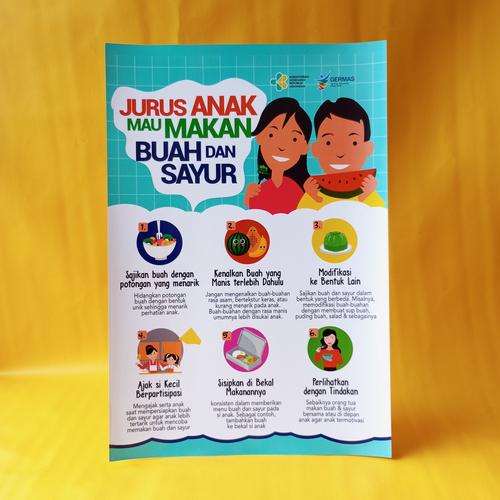 Jual Poster Makanan Sehat | Jurus Anak Mau Makan Buah Dan Sayur - Kab ...
