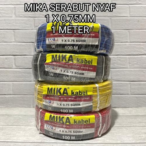Jual KABEL SERABUT TEMBAGA 1 METER NYAF 1x0.75 MIKA TEMBAGA MURNI SNI ...