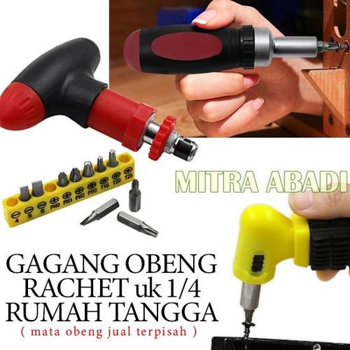 Jual Ratchet Screwdriver GAGANG OBENG RACHET 1/4 Hex RUMAH TANGGA ...