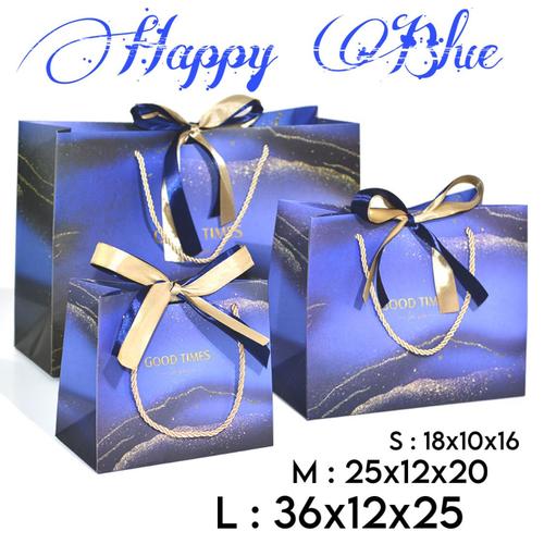 Jual Paperbag Blue S 18x10x16 Kado tas Kertas goodie Bag Gift Bag ...