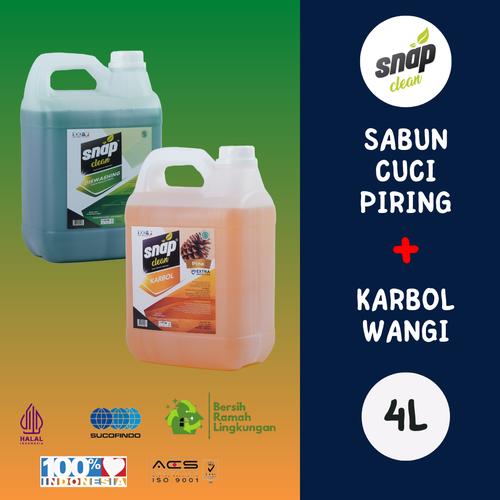 Jual (BUNDLING) Snap Clean Sabun Cuci Piring + Karbol 4L - Kab ...