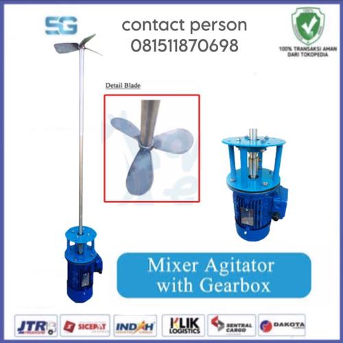 Jual Agitator Mixer Kimia SS304 1.1KW 1.5HP 3 Phase 2 Pole With Gearbox ...