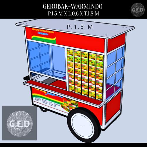 Jual gerobak warmindo /gerobak dorong aluminium (bisa costum) - Kota ...