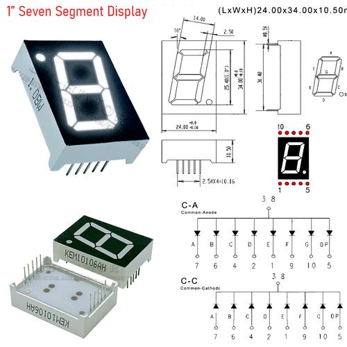 Jual 1" Seven Segment Display 1 Digit 7-Segment 1 inch LED Digital Tube ...