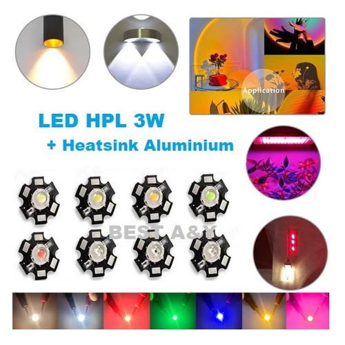 Jual Lampu LED Chip HPL 3W 3 Watt +Casing PCB Heatsink Aluminium High ...