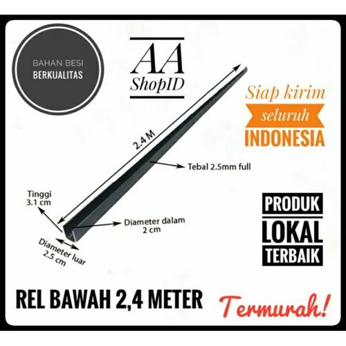 Jual rel bawah 2,4 meter rel pintu henderson pintu garasi pintu sliding ...