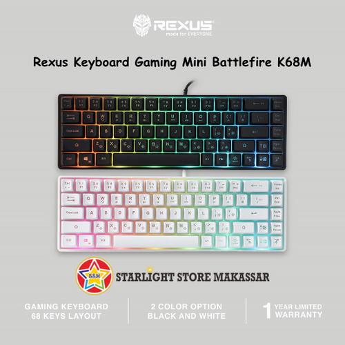 Jual Rexus Keyboard Gaming Mini Battlefire K68M - Putih - Kota Makassar ...