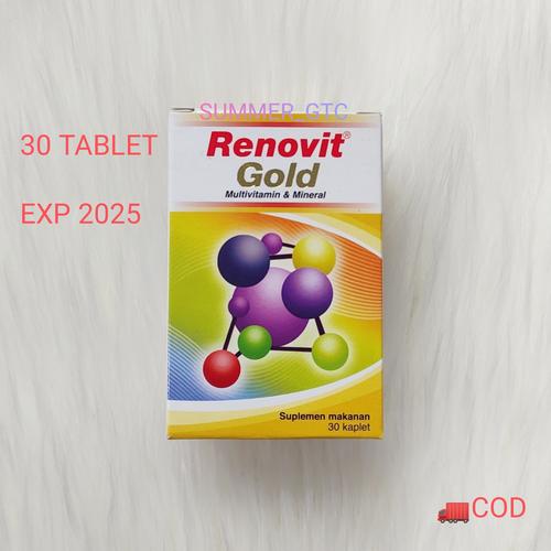 Jual renovit gold multivitamin mineral 30 tablet kaplet multivitamins ...