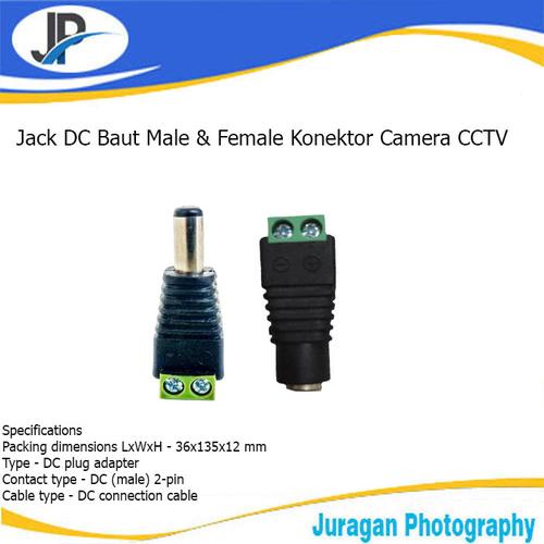 Jual Jack DC Baut Male & Female Konektor Camera CCTV / Conektor Colokan ...