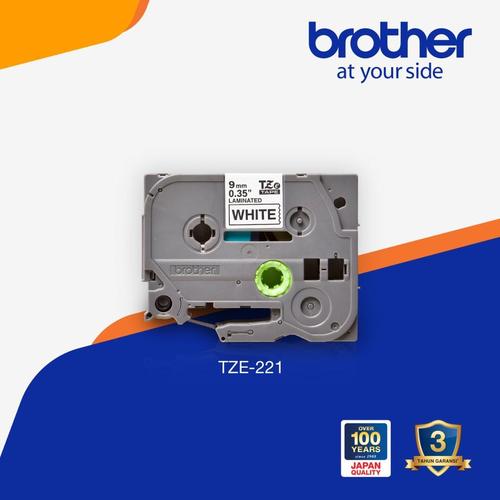 Jual Brother Label Tape TZE-221 Black on White Laminated Tapes 9mm ...