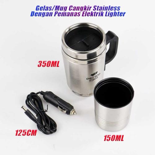 Jual Cangkir Gelas Sendok Piring Teko Mug Stainless Steel Set Pemanas Air - JK120 GELAS SET ...