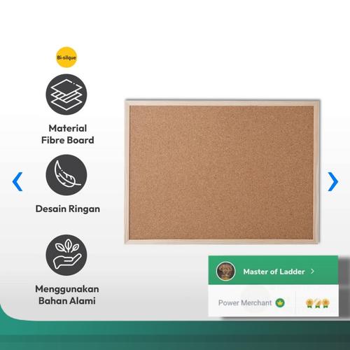 Jual Papan Buletin 60x45 cm Cork Board Pin Board 60x45 cm Bi-Silque ...