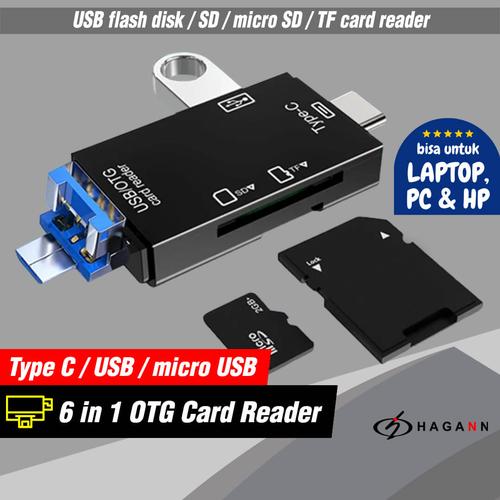 Promo Card Reader 6 in 1 Micro SD / USB Memory OTG Rider Micro USB ...