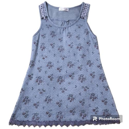 Jual 1set Mini Dress Lengan Panjang Warna Abu-abu Motif Bunga (Dalaman ...