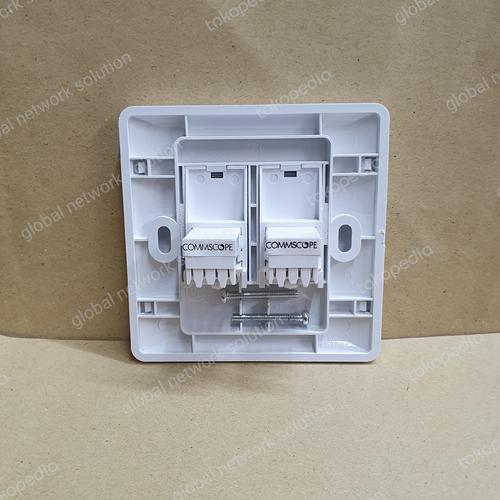 Jual face plate telepon 2 port systimax lengkap modular jack telepon ...