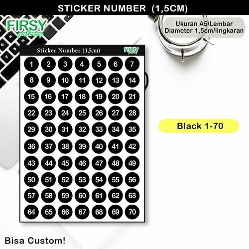 Jual Sticker Nomor 1,5CM, Stiker Angka Label Nomor Bulat, Bisa Custom ...