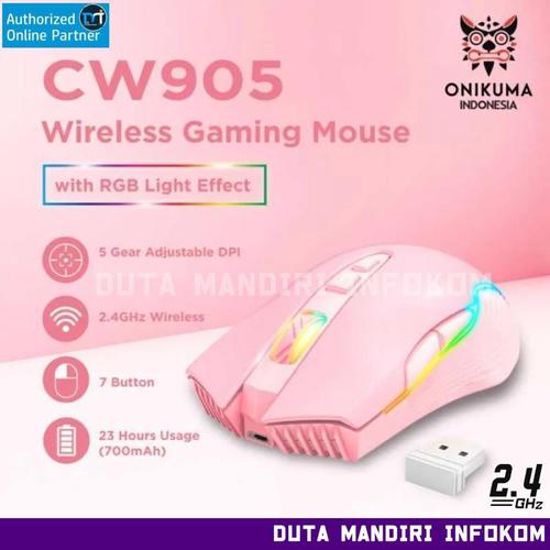 Jual ONIKUMA CW905 - Wireless 2.4Ghz RGB Lighting Gaming Mouse - Pink ...