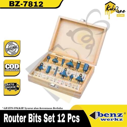 Jual Mata profil kayu set 12pcs router bit set 1/4" mata ukir kayu set ...