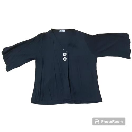 Jual Baju Lengan Sedang Kancing Mati 2 warna Hitam - Kota Tangerang ...