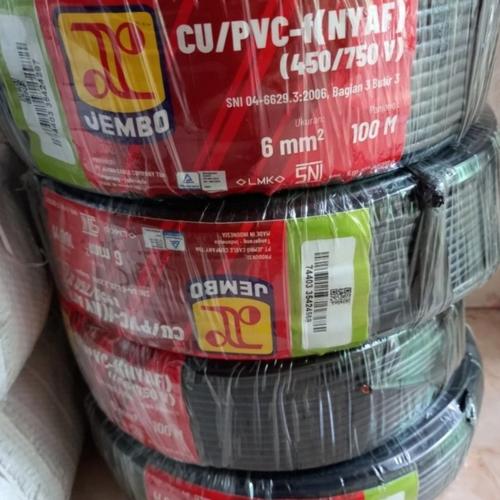 Jual KABEL NYAF 6MM 6 MM JEMBO SERABUT 1 Roll@50m meter - kuning hijau ...