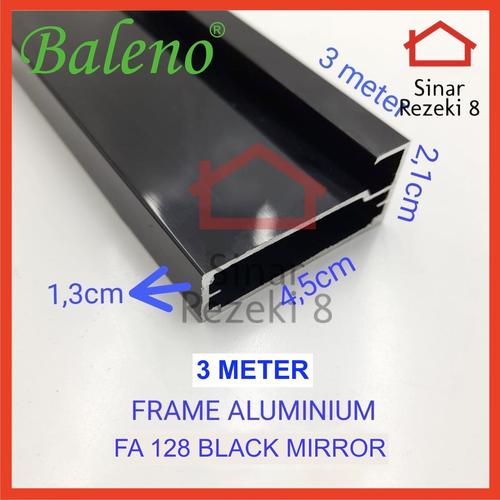 Jual Frame Kaca Aluminium Hitam Mirror Lemari Profil Lis Bingkai FA 128 ...