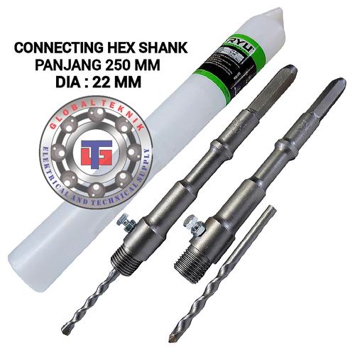Jual RYU Connecting HEX Shank 250 MM/SAMBUNGAN HOLE SAW BETON HEXAGONAL ...