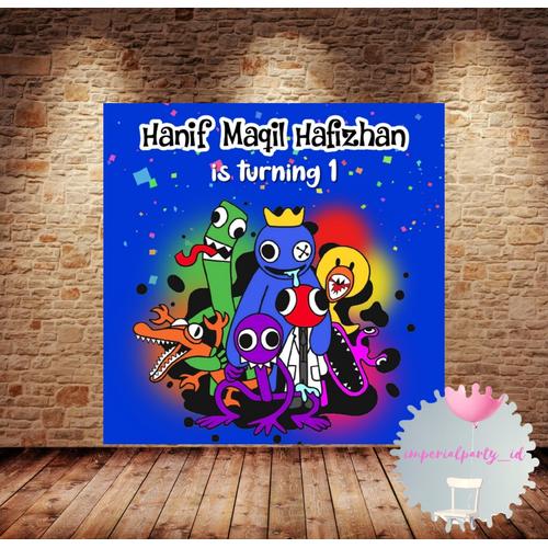 Jual Custom Backdrop Banner Happy Birthday Rainbow Friends Friend - 2x2 ...