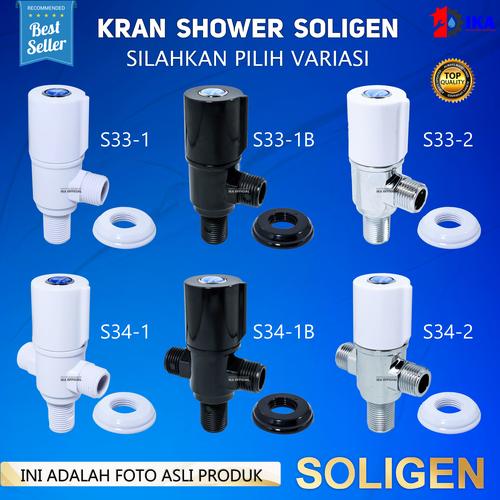 Jual Stop Kran Kloset 2 Cabang Double PVC Jet Shower Soligen Keran Bidet T - S33-1LBG CHROME ...