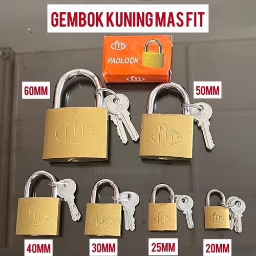 Jual Gembok Wilmer Kuningan Ukuran 20mm, 25mm, 32mm, 38mm dan 50mm anti ...