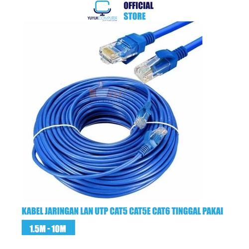Jual Kabel Jaringan LAN/UTP Cat5 Cat5e Cat6 with RJ45 Tinggal Pakai ...
