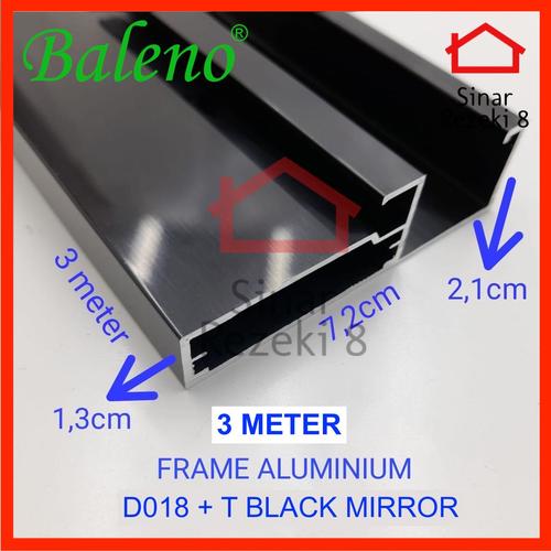 Jual Frame Kaca Aluminium Hitam Mirror Profil Lis Lemari Bingkai FHD ...