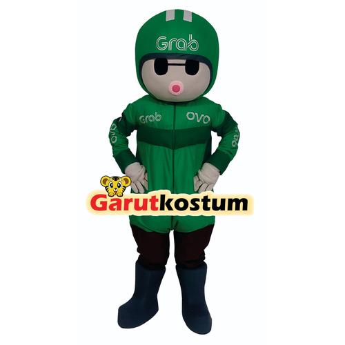 Jual Kostum maskot badut karakter perusahaan grab resmi setelan lucu ...