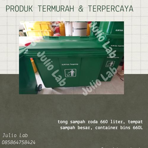Jual tong sampah roda 660 liter, tempat sampah besar, container bins ...